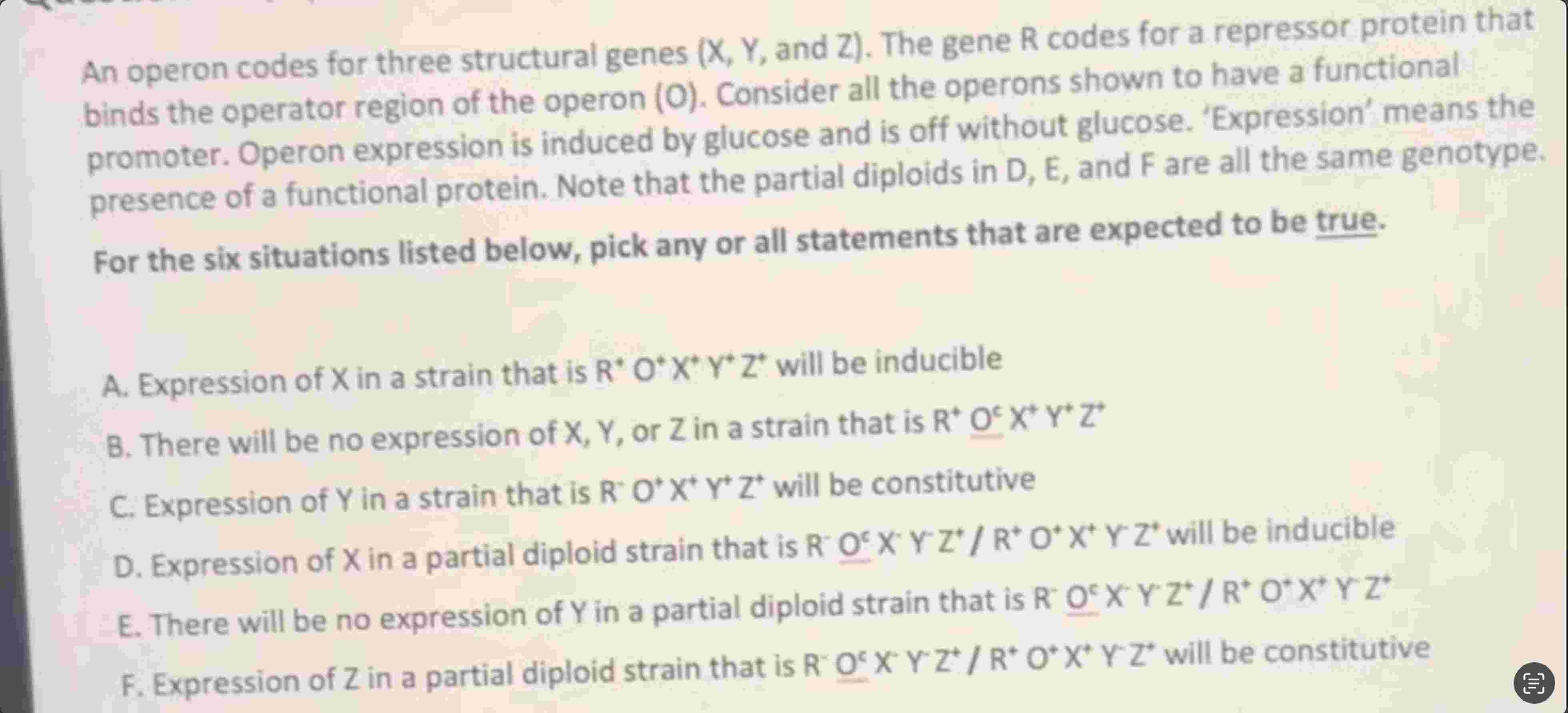Solved by an EXPERT x, ﻿Y, ﻿and Z R codes for a repressor protein | Chegg.com