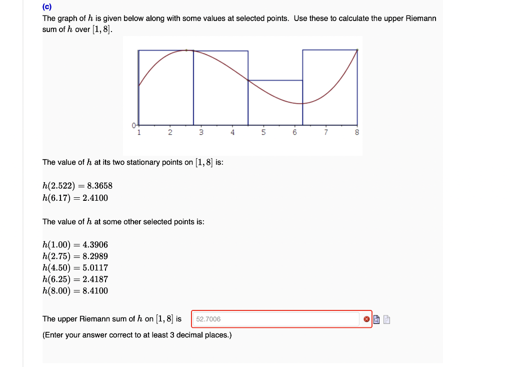 Solved The graph of h is given below along with some values | Chegg.com