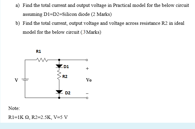 Solved a) Find the total current and output voltage in | Chegg.com