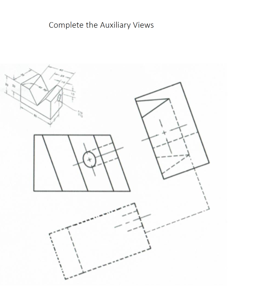 Complete the Auxiliary Views 여 | Chegg.com