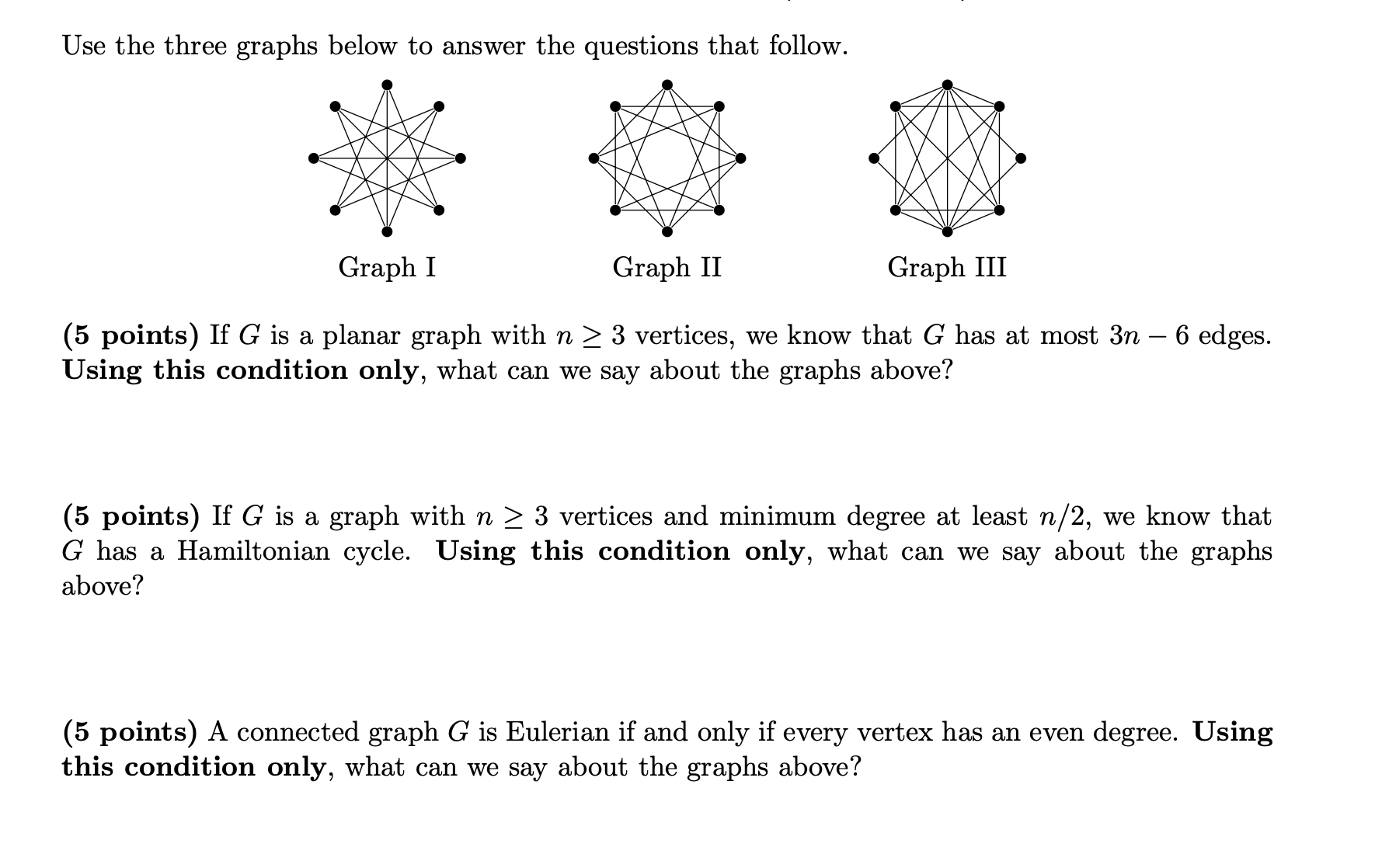 Solved Use the three graphs below to answer the questions | Chegg.com