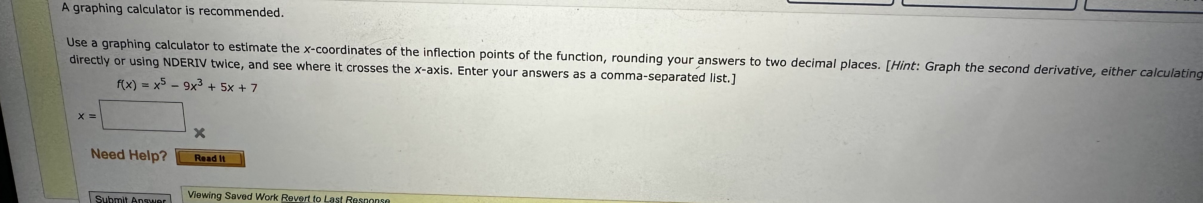 Solved Use a graphing calculator to estimate the | Chegg.com