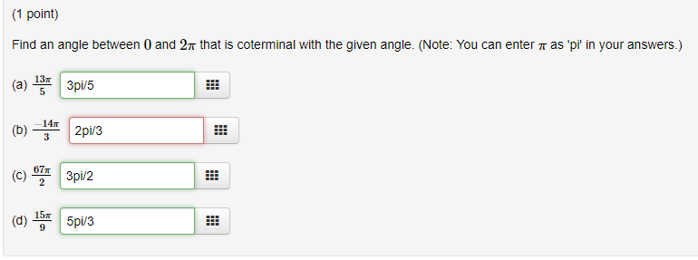 Solved What am I missing on part B. I had it as -2pi/3 and | Chegg.com