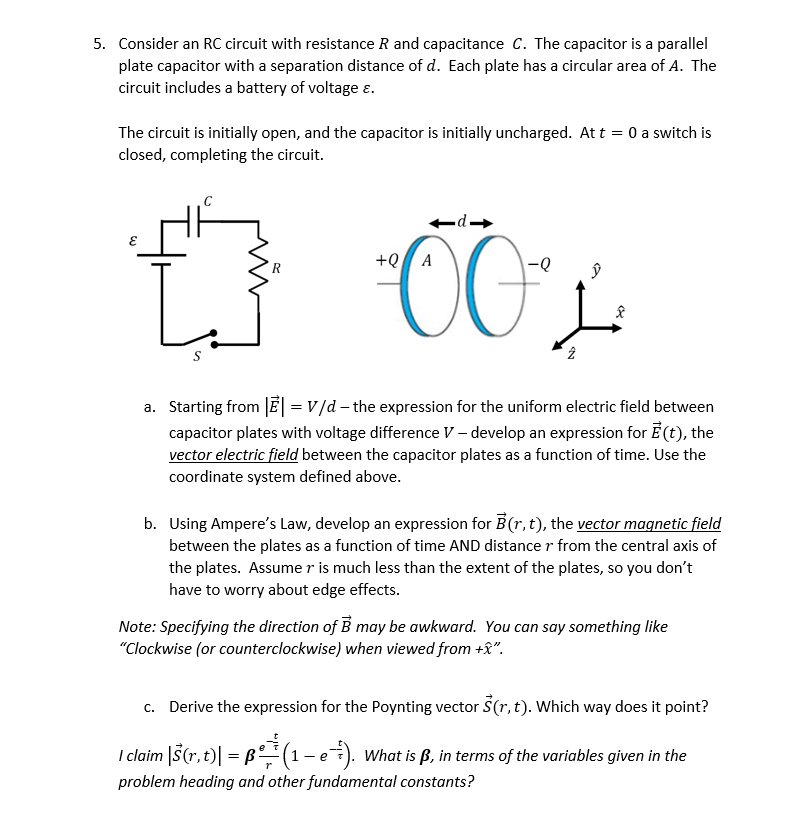 Solved Consider an RC circuit with resistance R and | Chegg.com