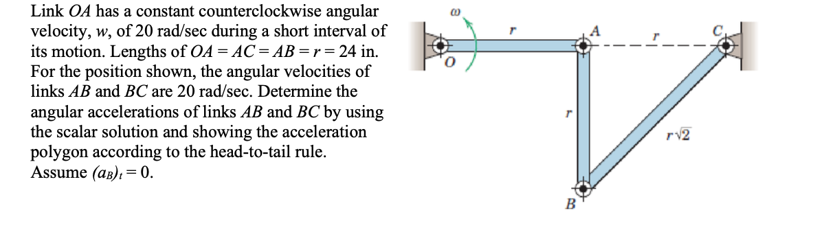 Solved Link OA ﻿has a constant counterclockwise | Chegg.com