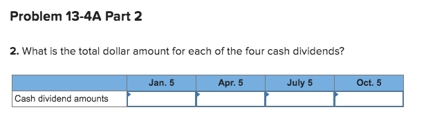 Solved Problem 13-4A Part 2 2. What is the total dollar | Chegg.com