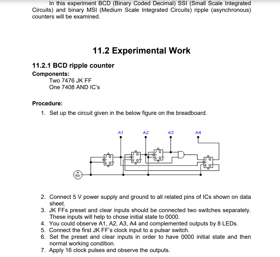 Solved In this experiment BCD (Binary Coded Decimal) SSI | Chegg.com