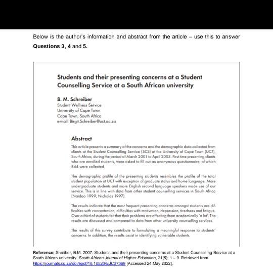 Below is the author's information and abstract from | Chegg.com