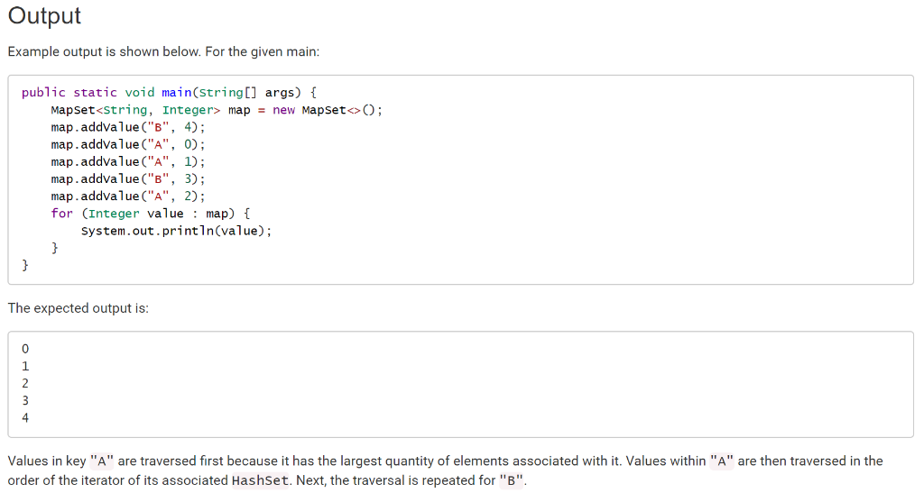 In a package coll.MapSet, implement a new class | Chegg.com