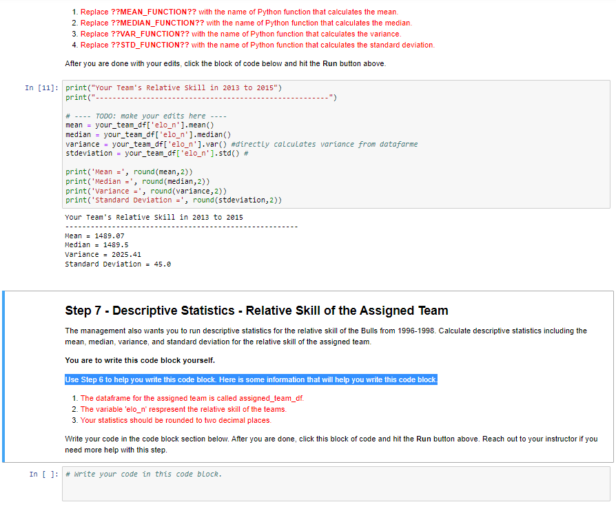 Solved Step 7 - Descriptive Statistics - Relative Skill of | Chegg.com