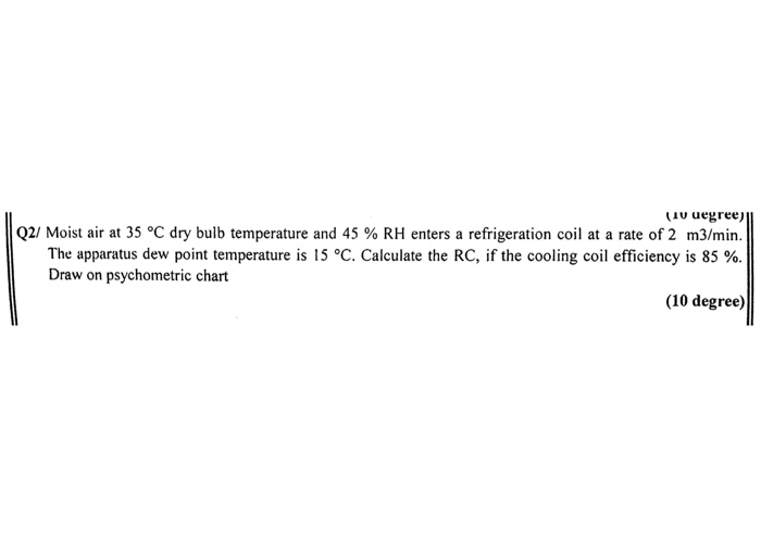 Solved ( uegree Q2/ Moist air at 35 °C dry bulb temperature | Chegg.com