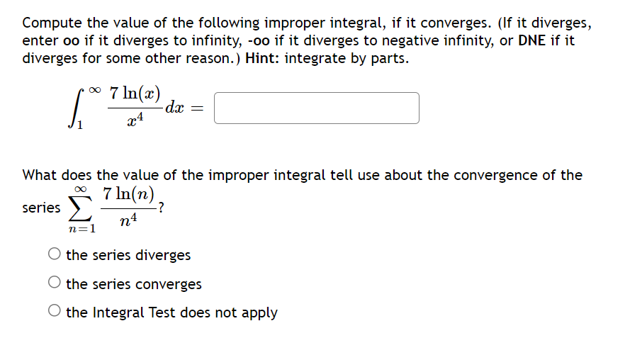 Solved Compute the value of the following improper integral, | Chegg.com
