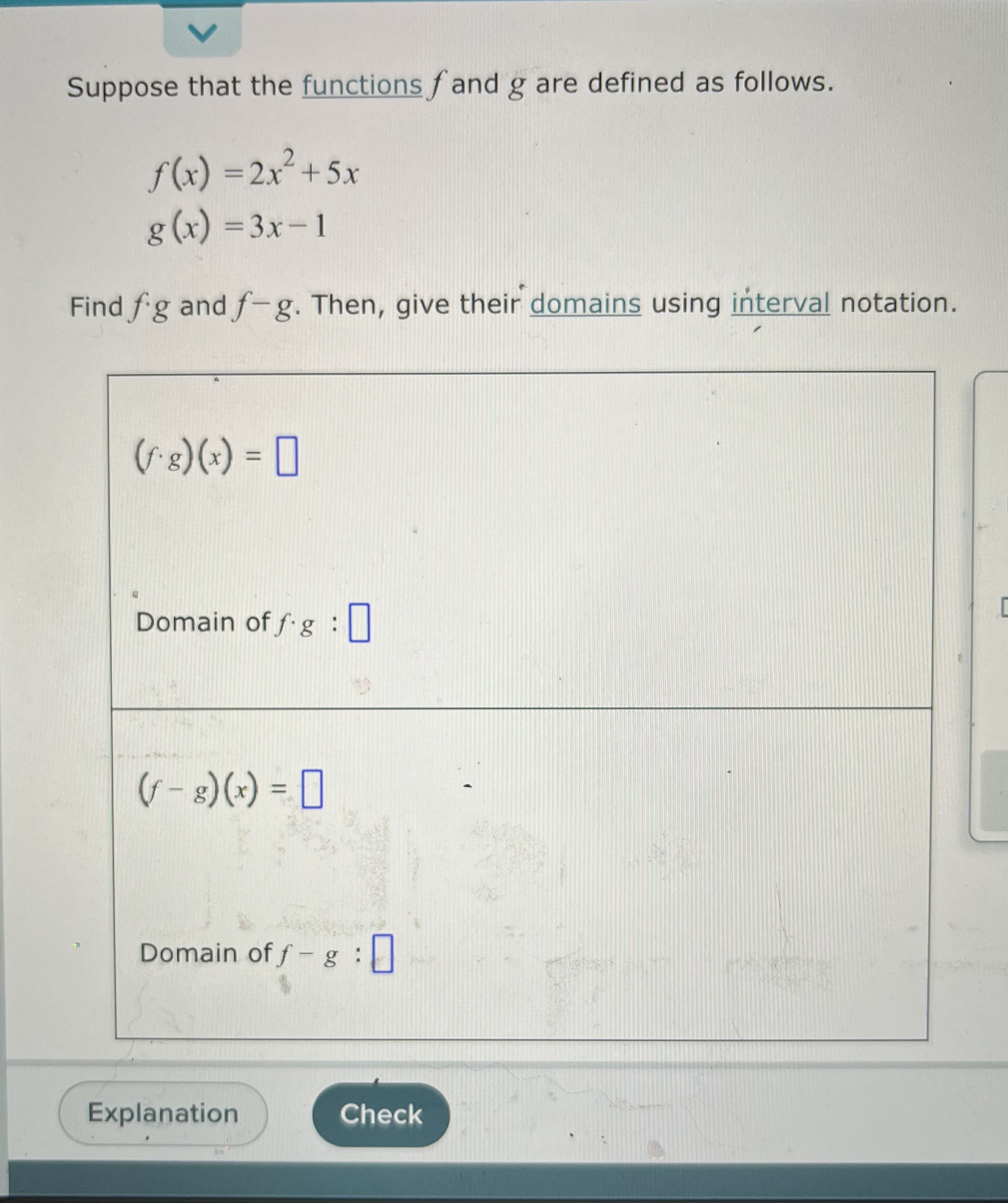 Solved Suppose that the functions f and g are defined as | Chegg.com