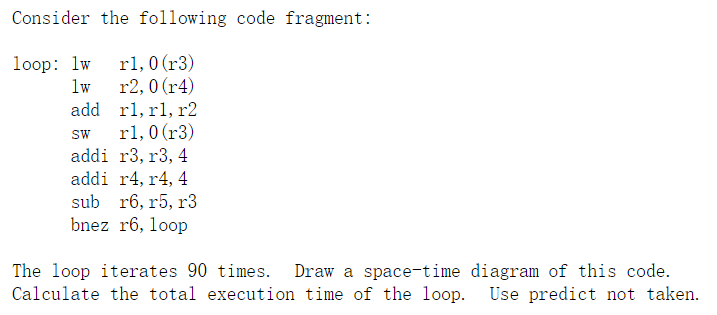 Solved Consider The Following Code Fragment Loop Lw Rl 0 