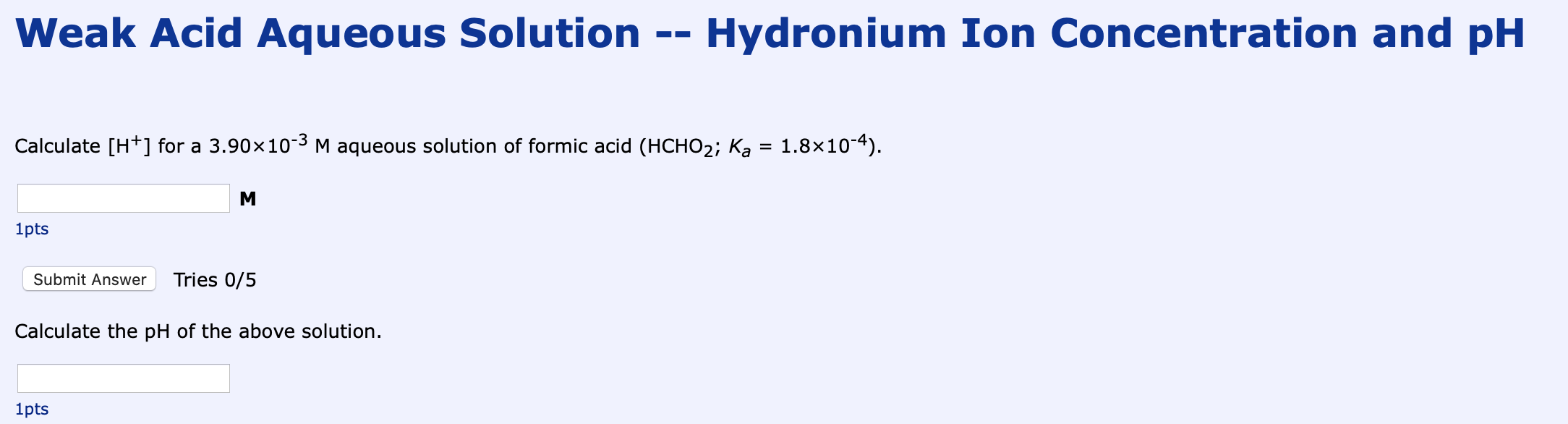 Solved Weak Acid Aqueous Solution Hydronium Ion | Chegg.com