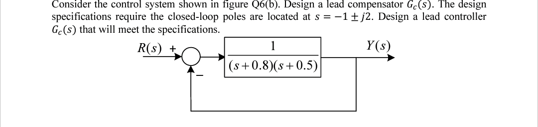 Solved Consider the control system shown in figure Q6(b). | Chegg.com