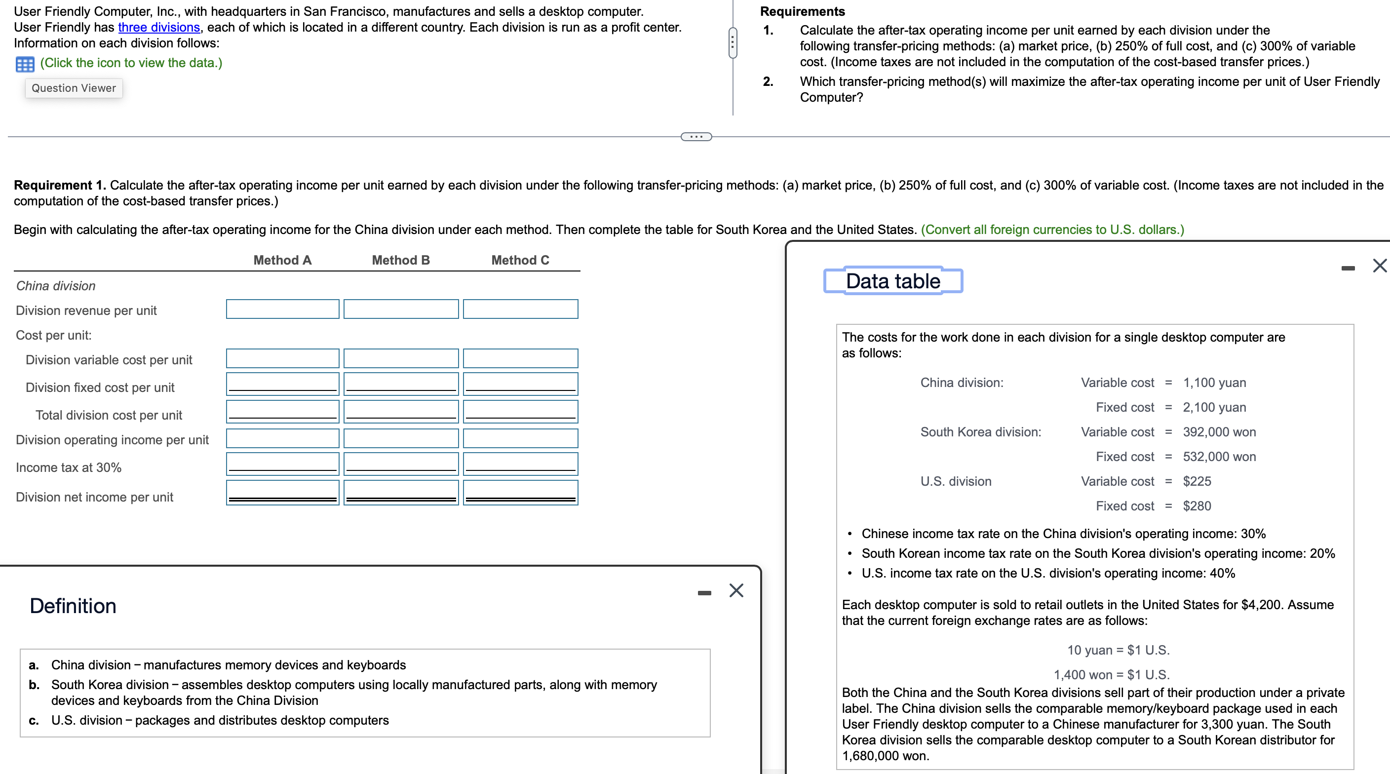 Solved User Friendly Computer, Inc., with headquarters in | Chegg.com