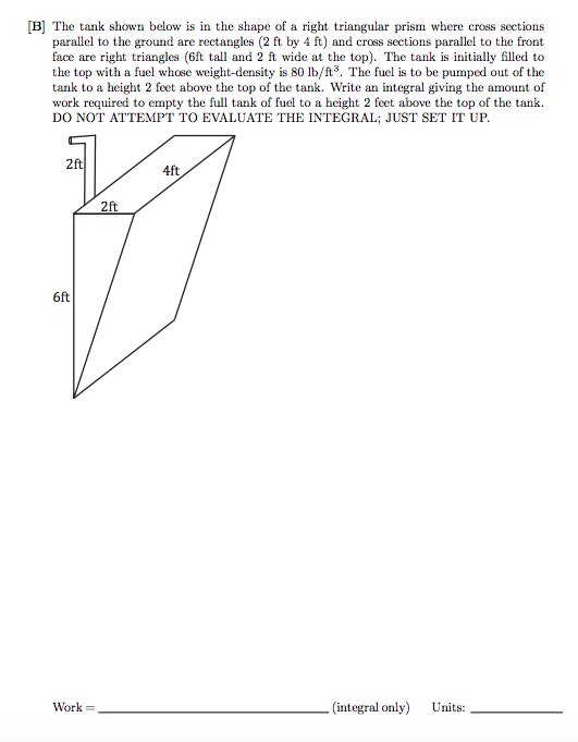 Solved [B] The tank shown below is in the shape of a right | Chegg.com