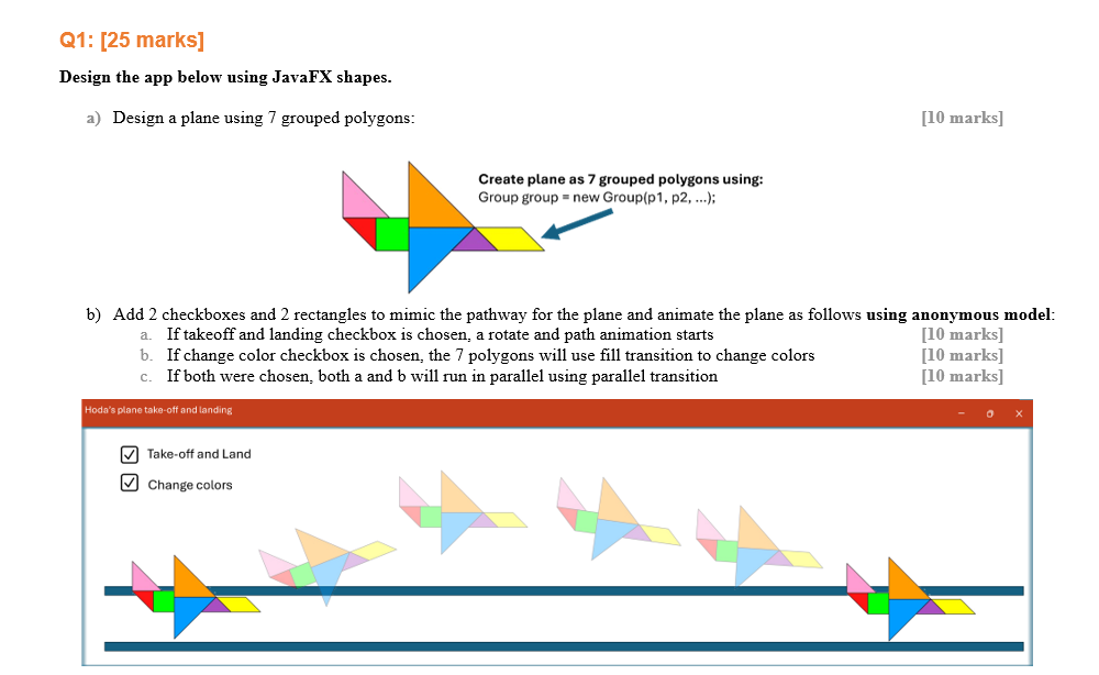 Q1: [25 ﻿marks]Design the app below using JavaFX | Chegg.com