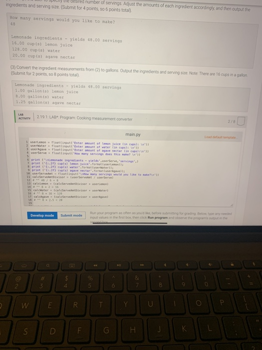 Solved: 2.20 LAB*: Program: Food Receipt ZyBooks Catalog H... | Chegg.com