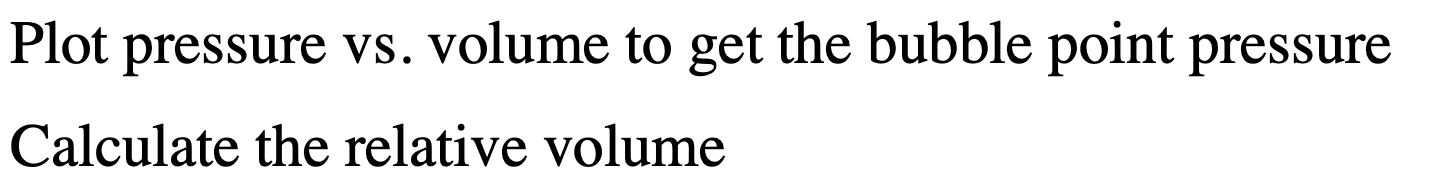 Solved A CCE test was done for a crude oil system at 250°F. | Chegg.com