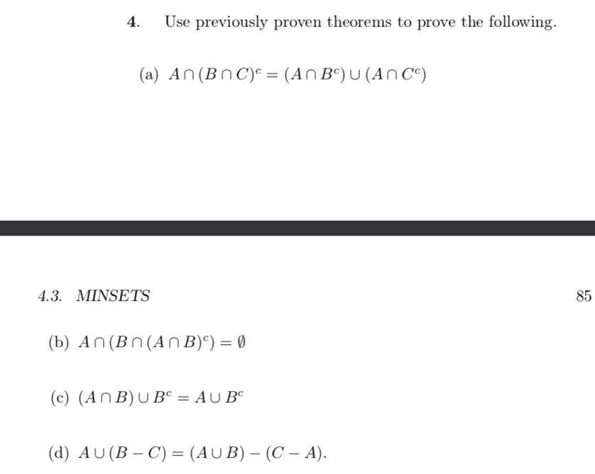 Solved 4. Use previously proven theorems to prove the | Chegg.com