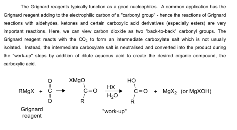 Grignard Reagent Reaction With Water