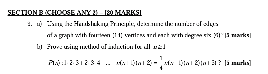 Solved Section B Choose Any 2 [20 Marks 3 A Using The