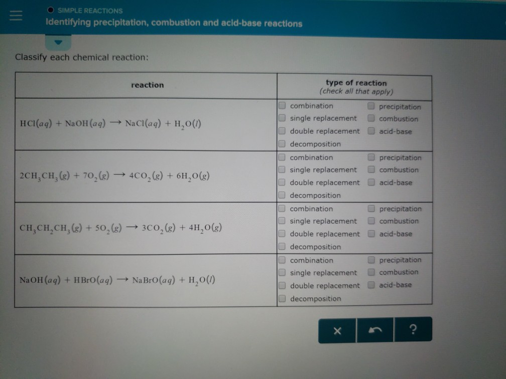 Solved O Simple Reactions Identifying Precipitation