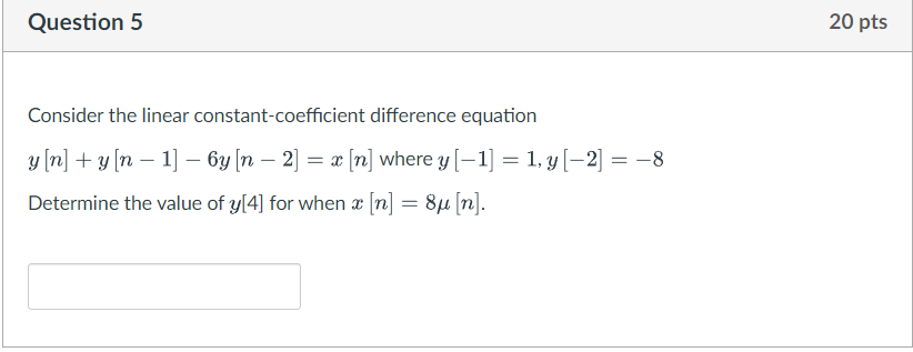 Solved Consider the linear constant-coefficient difference | Chegg.com