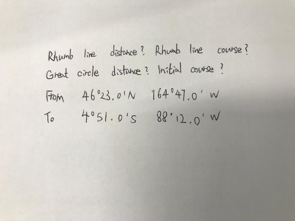 Use haversine formula and Norie’s table (a) Calculate | Chegg.com