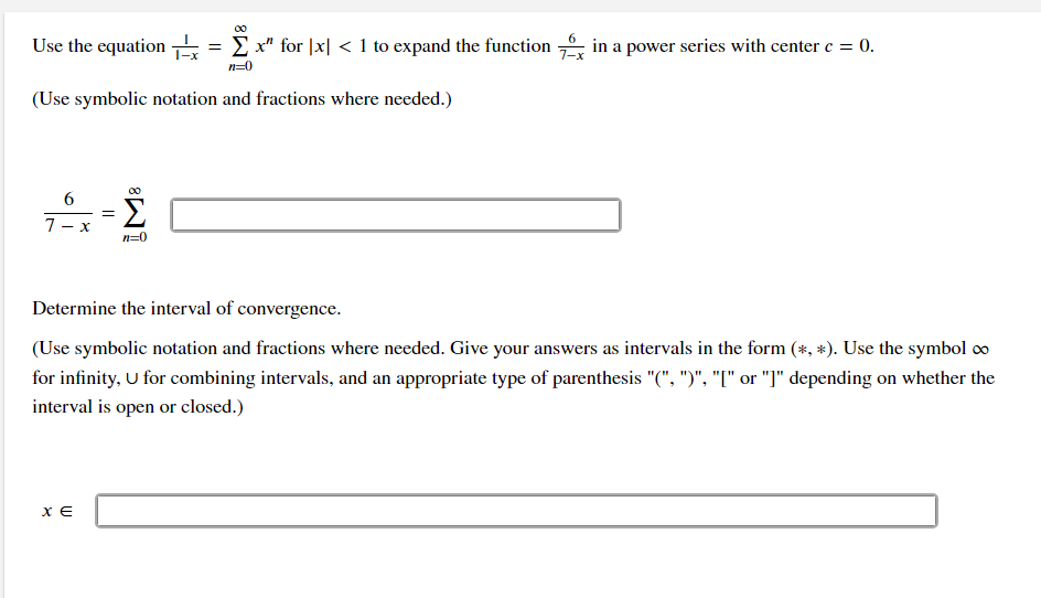 Solved Use the equation 11−𝑥=∑𝑛=0∞𝑥𝑛 for |𝑥|