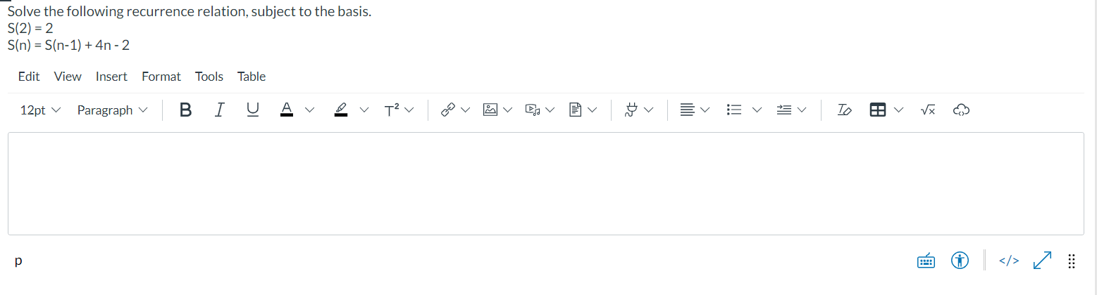 Solved Solve the following recurrence relation, subject to | Chegg.com