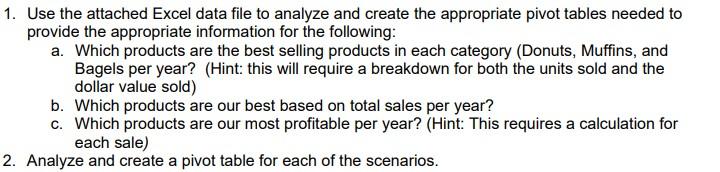 1. Use the attached Excel data file to analyze and | Chegg.com