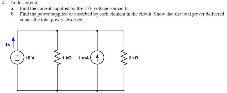 Solved In this circuit,a. ﻿Find the current supplied by the | Chegg.com