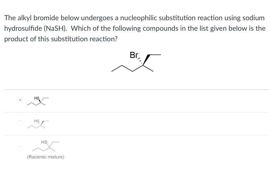Solved The alkyl bromide below undergoes a nucleophilic | Chegg.com