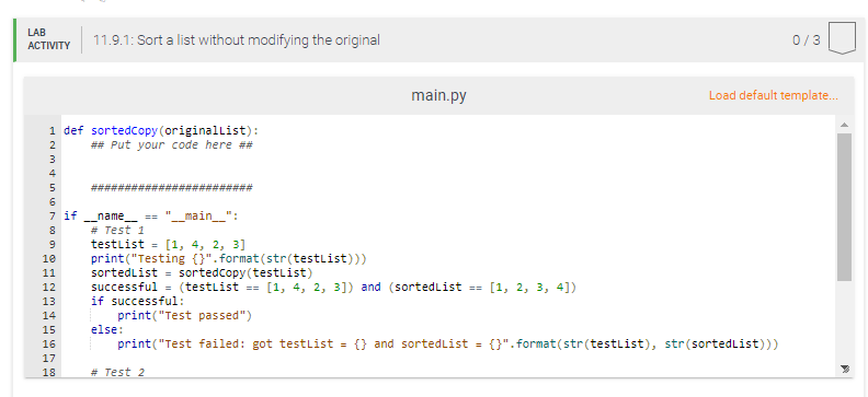 Solved A very common desired operation is to sort a list. | Chegg.com