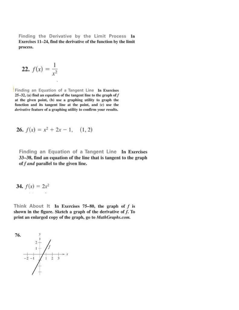 Solved Finding the Derivative by the Limit Process In | Chegg.com