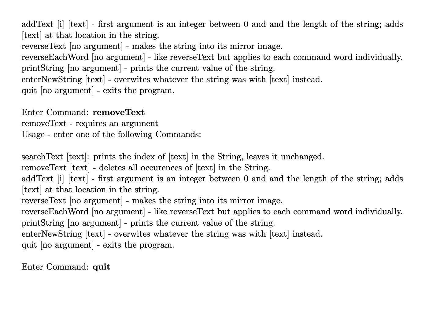 Solved Enter Command: help Unknown command: help Usage - | Chegg.com