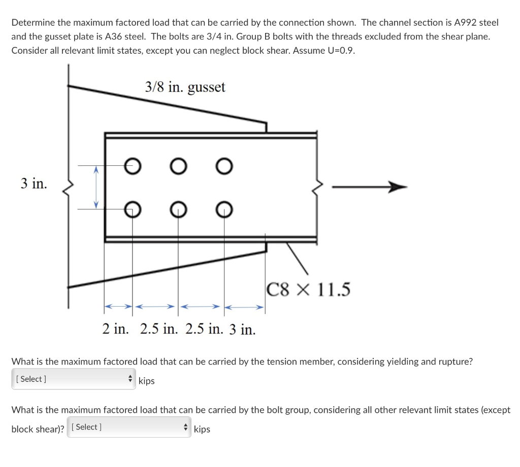 Solved Determine the maximum factored load that can be | Chegg.com
