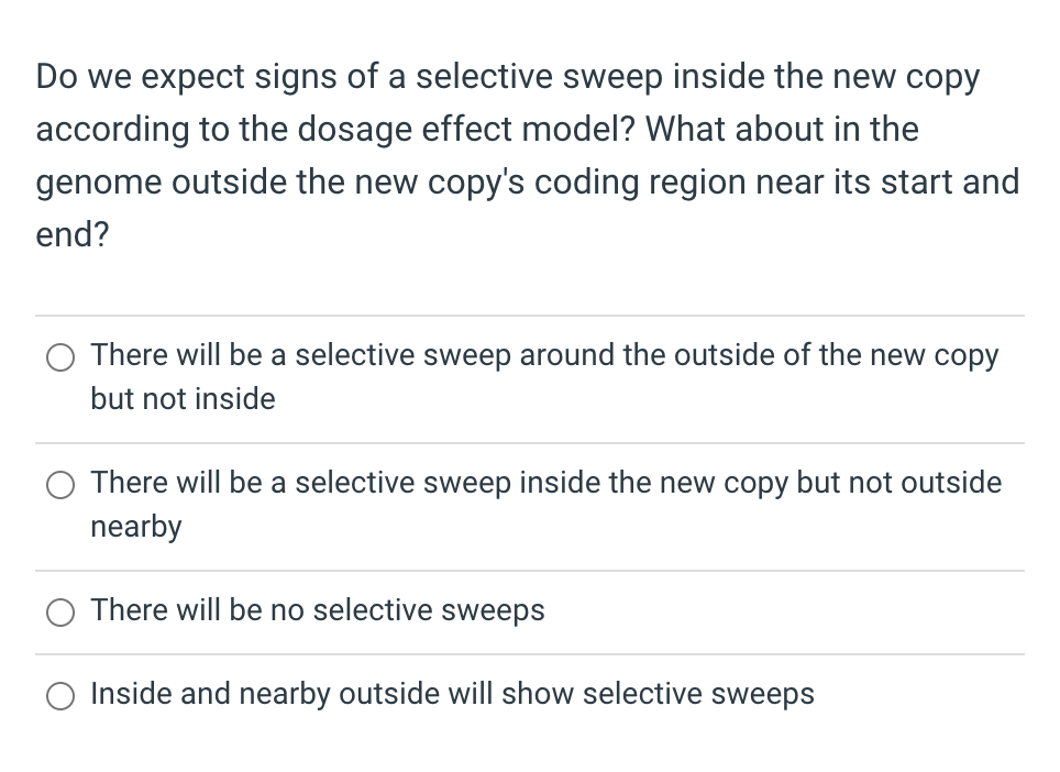 Do we expect signs of a selective sweep inside the | Chegg.com