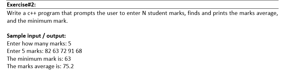Solved Exercise#2: Write a c++ program that prompts the user | Chegg.com