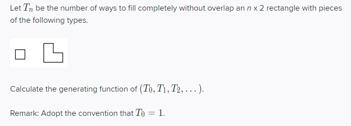 Solved Let In be the number of ways to fill completely | Chegg.com