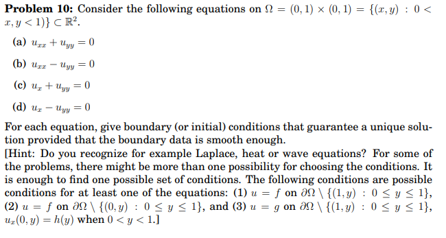Solved Problem 10: Consider the following equations on | Chegg.com