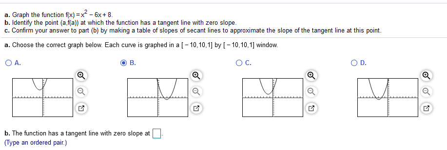 Solved a. Graph the function f(x) = x2 - 6x+8. b. Identify | Chegg.com