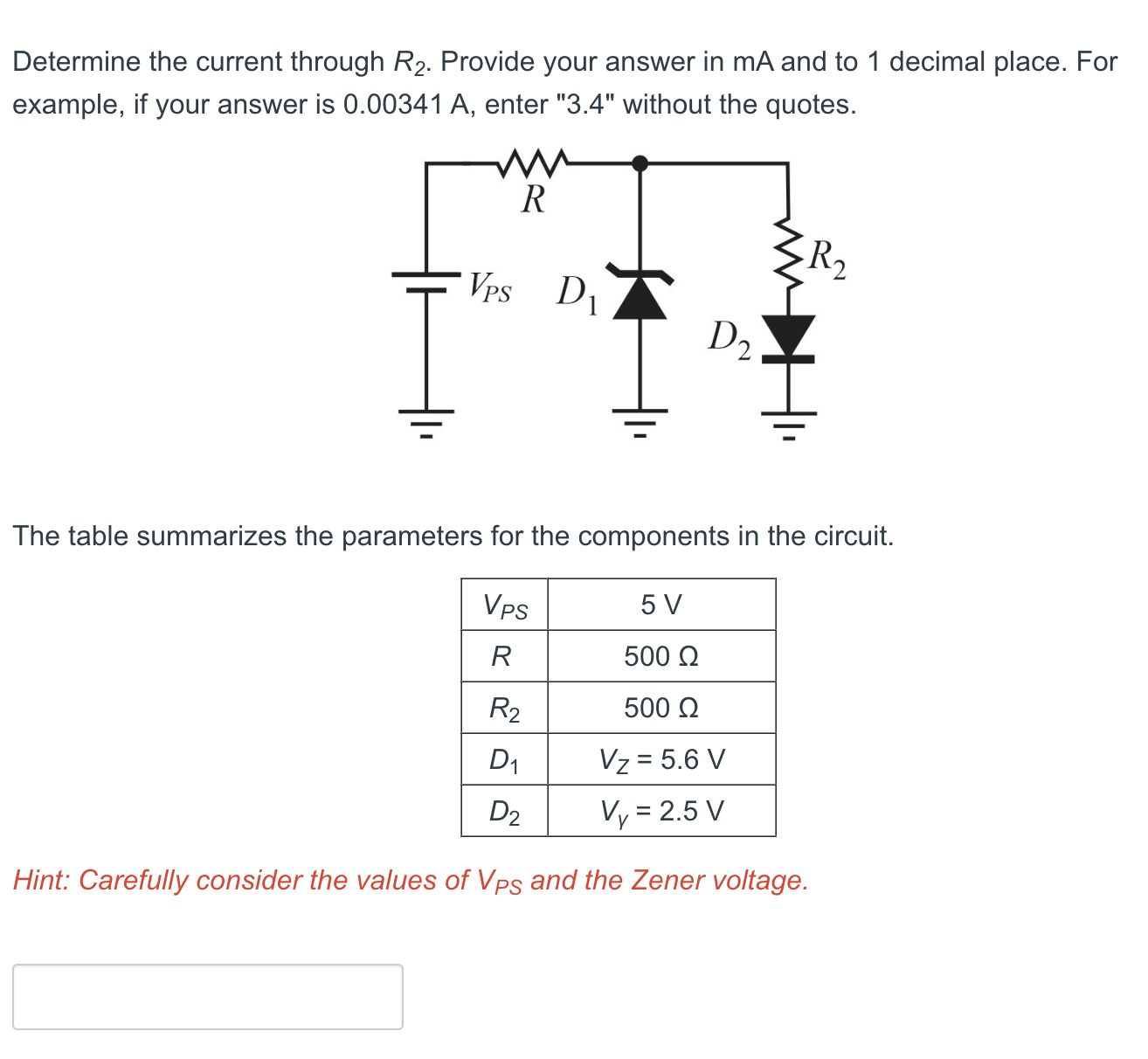 Solved Determine the current through R2. Provide your answer | Chegg.com