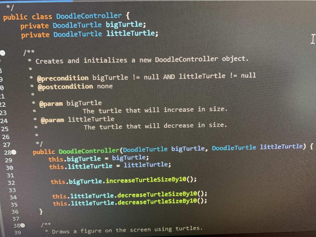 Solved 1. Currently, a turtle is created and given a default | Chegg.com