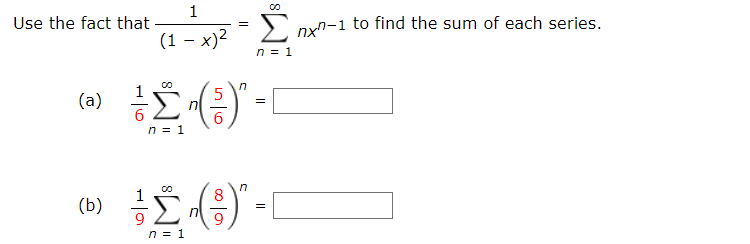 Solved 1 Use the fact that nxn-1 to find the sum of each | Chegg.com