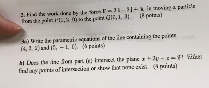 Solved 2. Find the work done by the force F 3i-2j+ k in | Chegg.com
