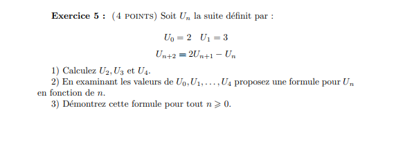 Solved (4 points) Let Un be the sequence defined by: U0 = 2 | Chegg.com